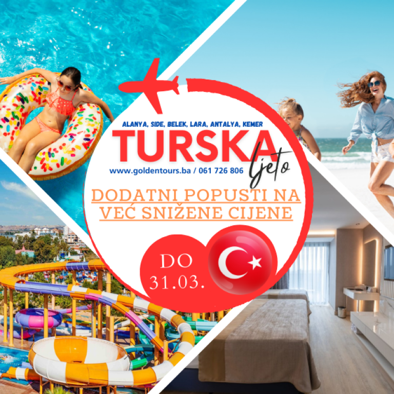 Charter letovi iz Tuzle - Golden Tours Tuzla